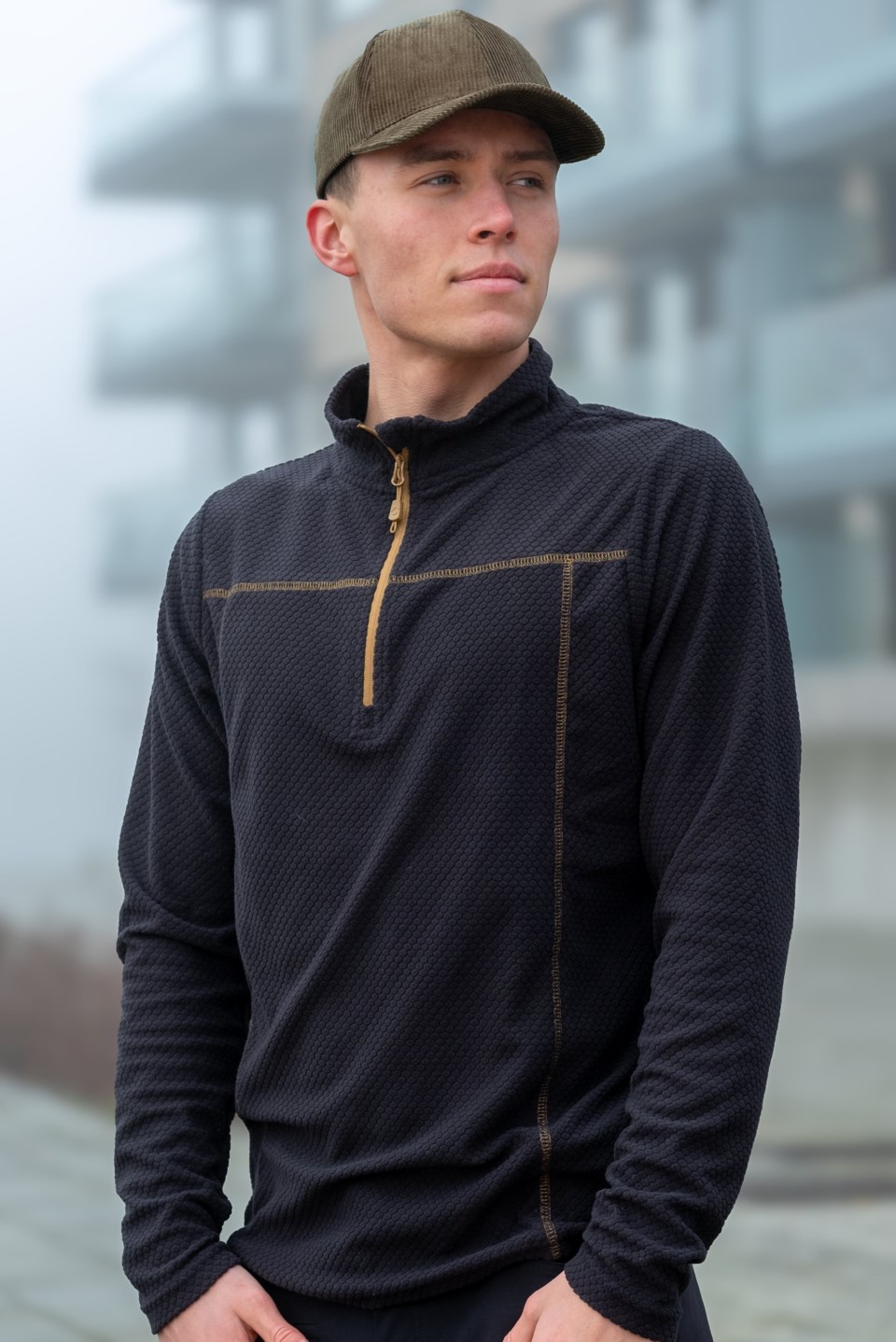 Fjellro fleecegenser herre - sort / gul | Stormberg