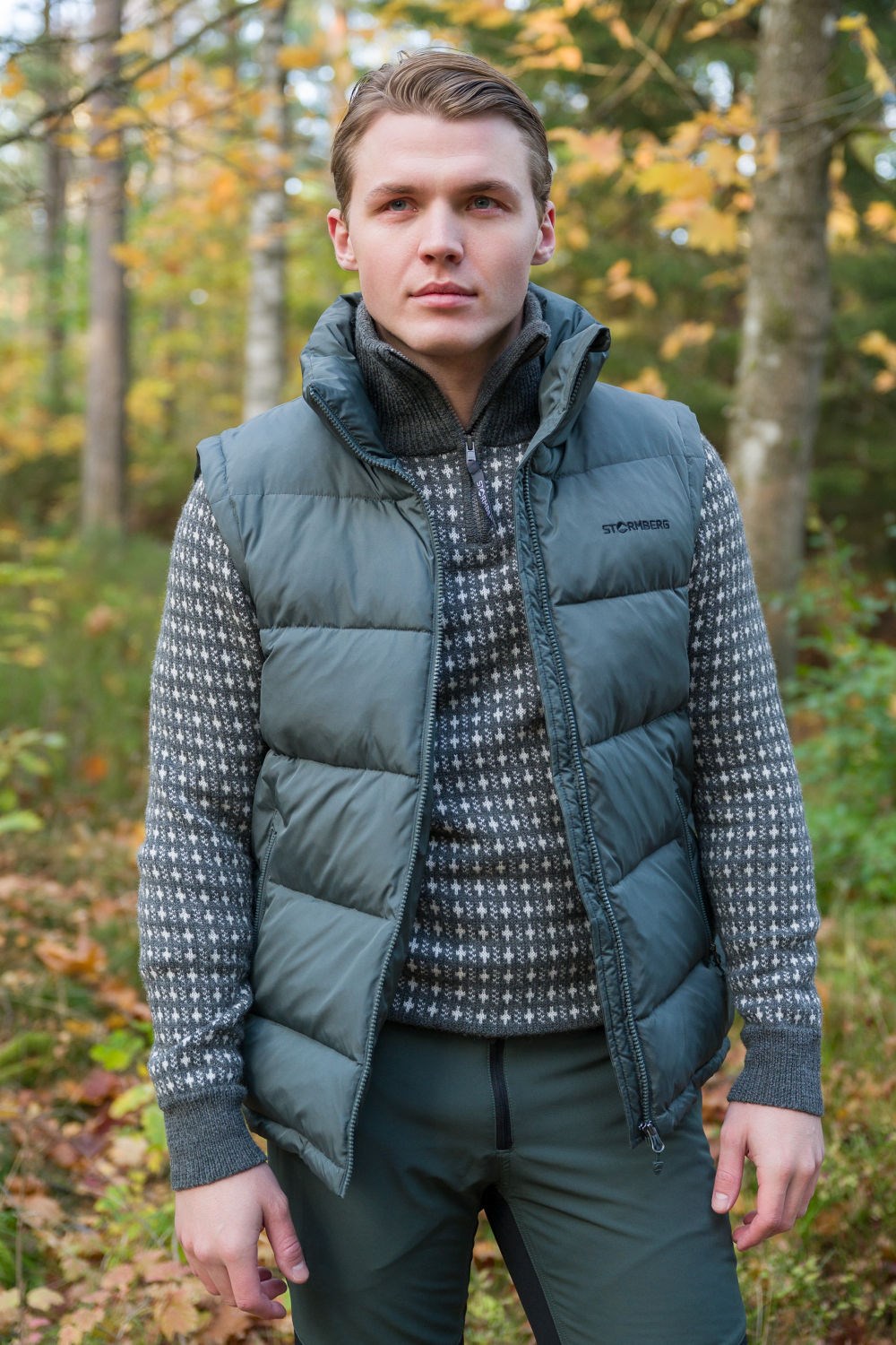 Vinterfjell fjær- og dunvest herre - grå | Stormberg