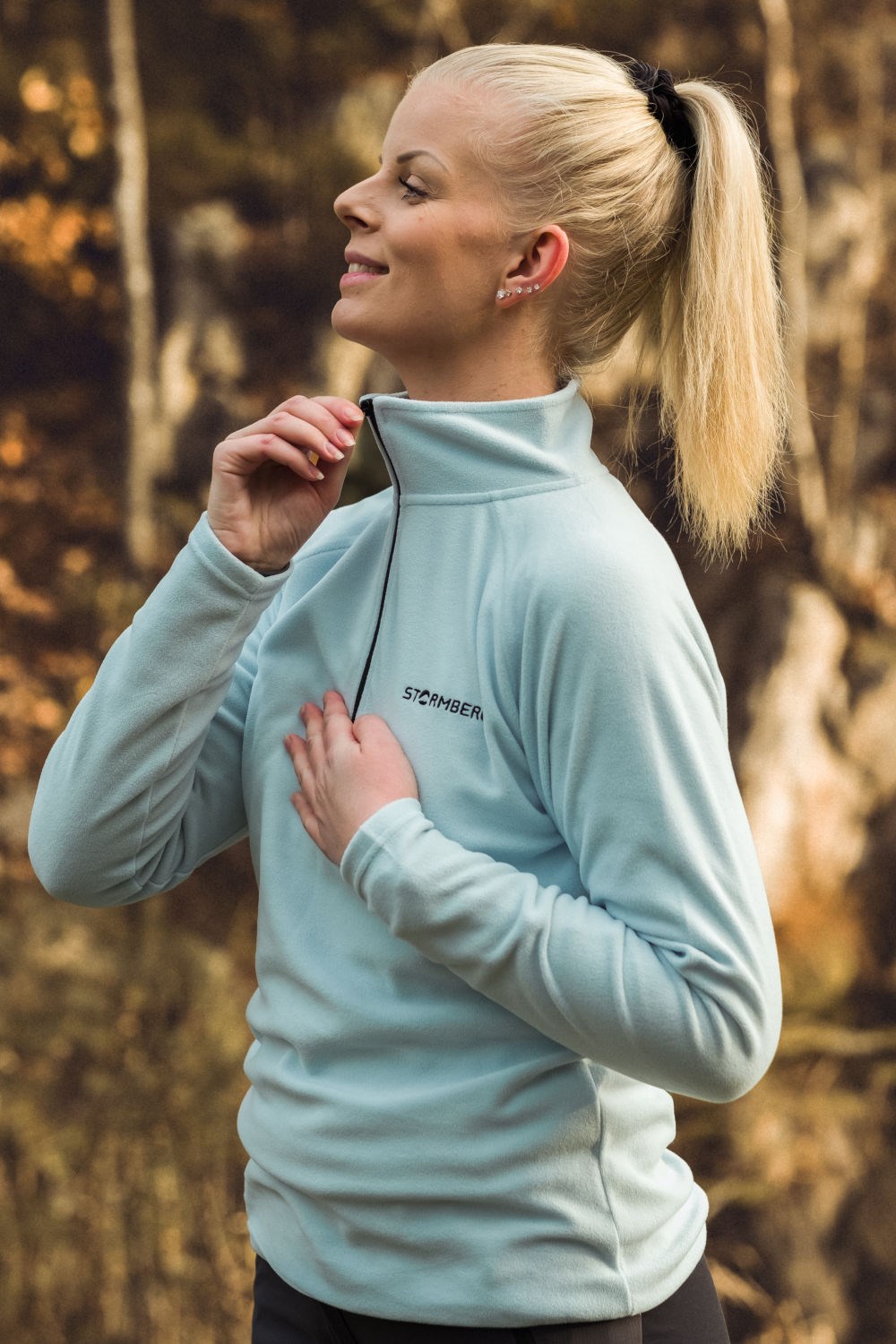 Marka fleecegenser dame - blåhvit | Stormberg