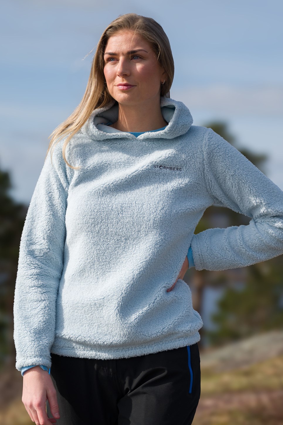 Hamar sherpa hettegenser dame - lyseblå | Stormberg