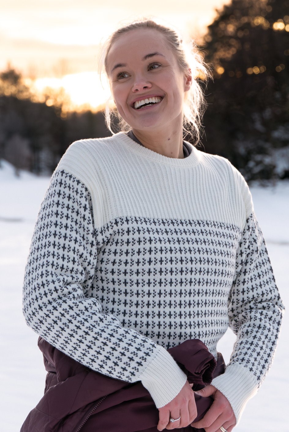 Tøttadalen Islender strikkegenser dame - hvit/sort | Stormberg